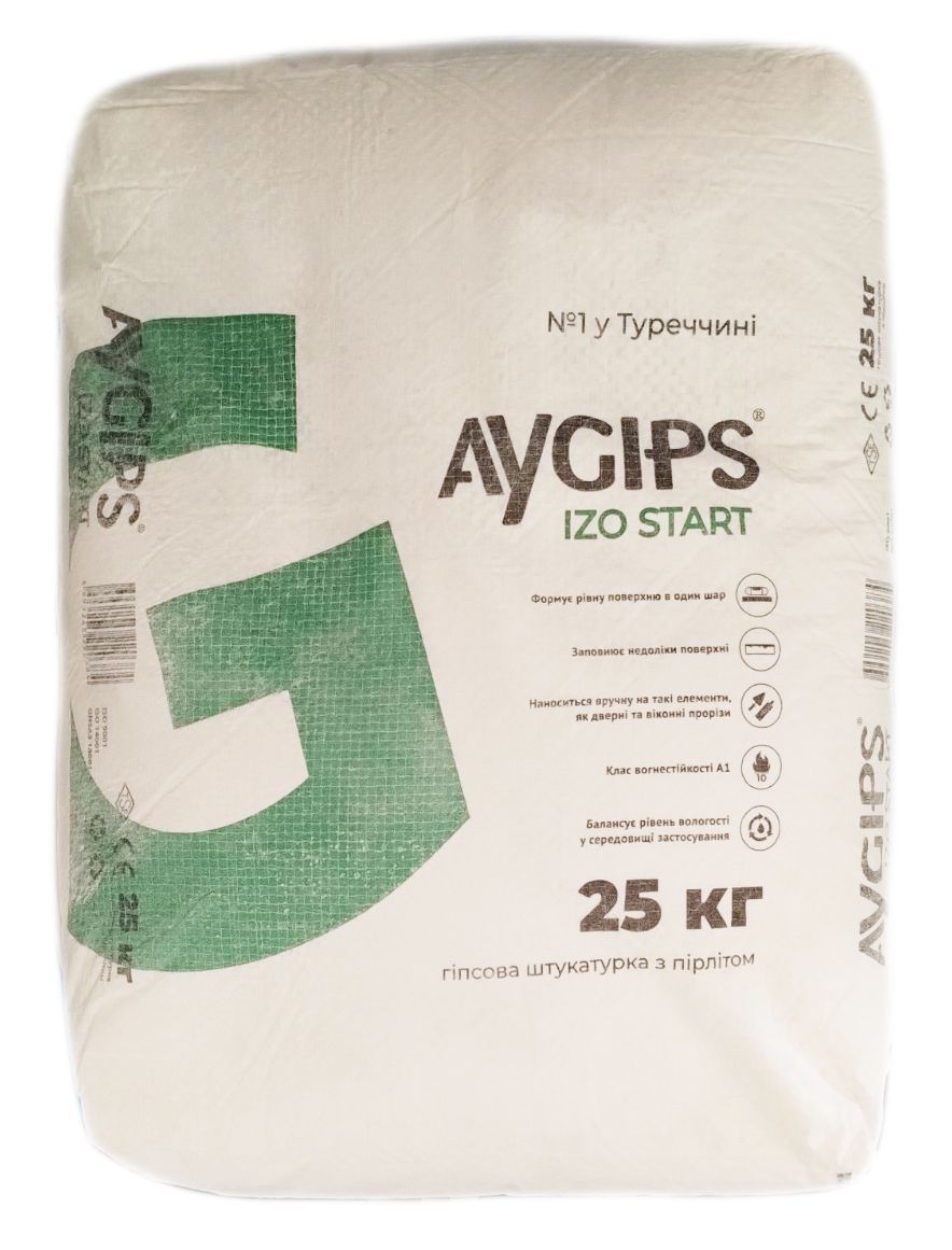 Штукатурка AYGips Izo Start (25кг) купити у Полтаві